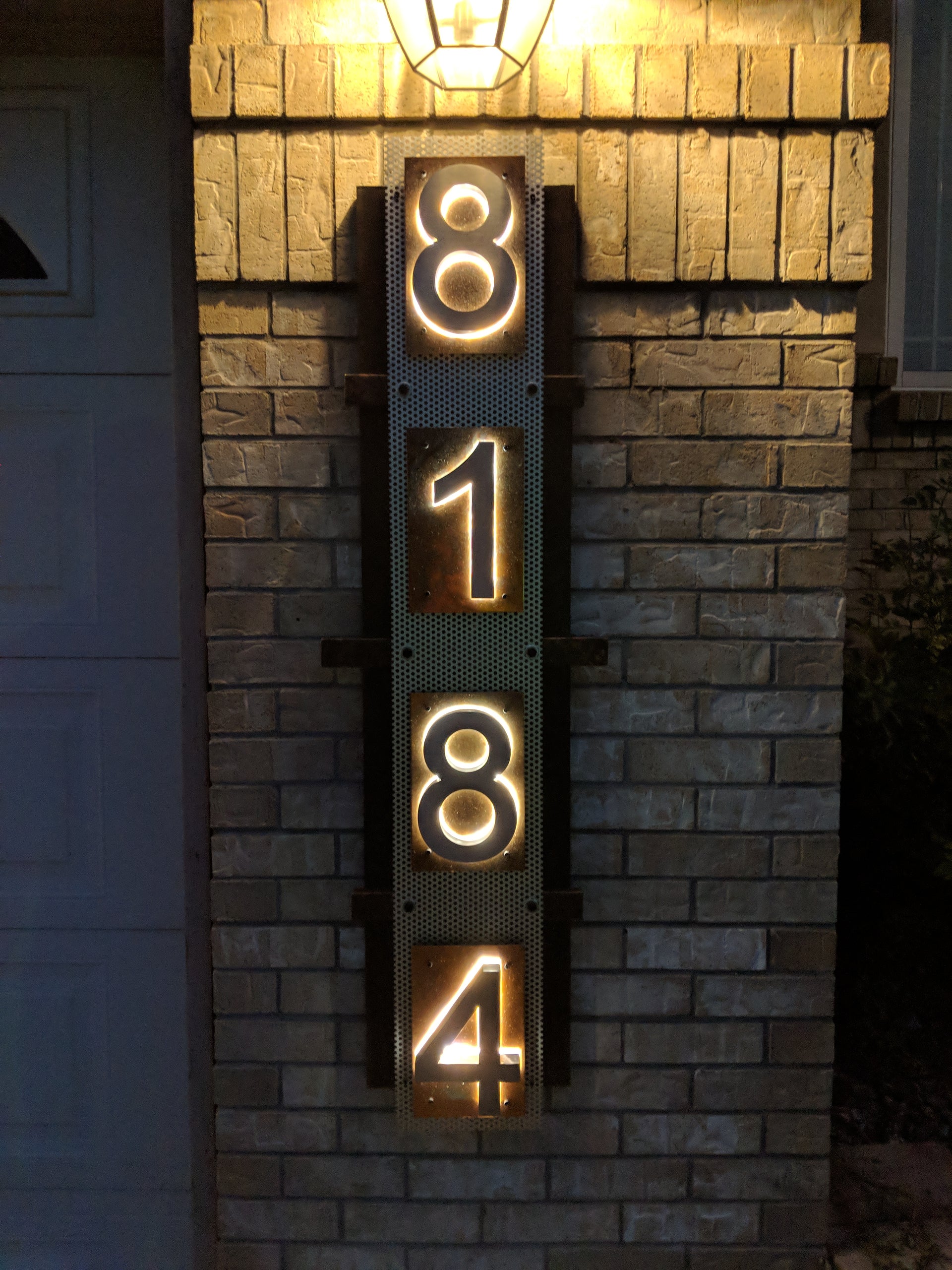 JELSCO Backlit House Address Numbers | Modern LED Address Signs
