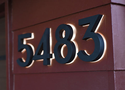 JELSCO Backlit House Address Numbers | Modern LED Address Signs